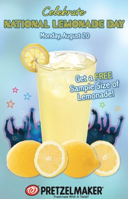 Free Lemonade Sample at Pretzelmaker (8/20)