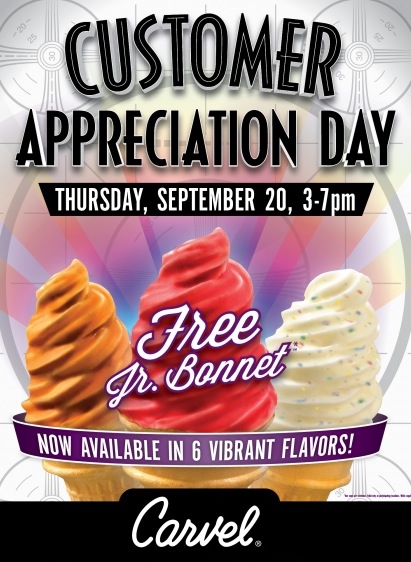 Free Bonnet Ice Cream Cones at Carvel (9/20)