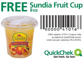Free Sundia Fruit Cup at Quick Chek