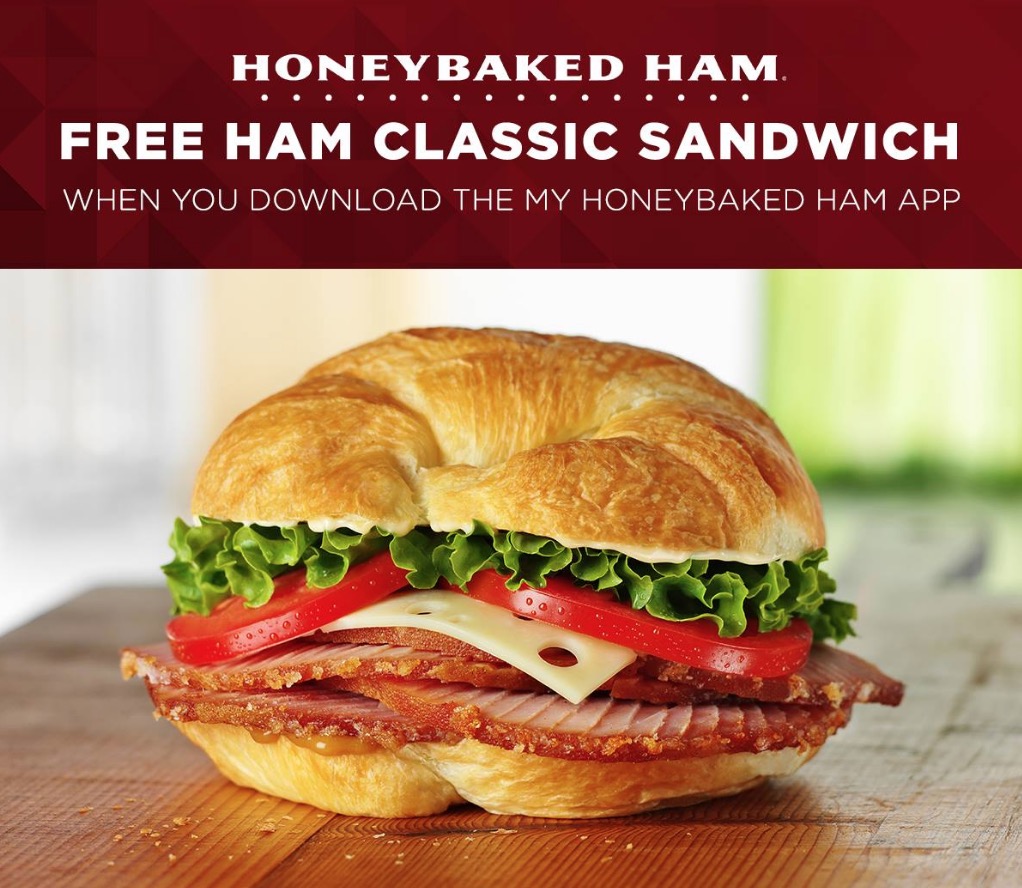 Free Ham Classic Sandwich at HONEYBAKED HAM (App Download)