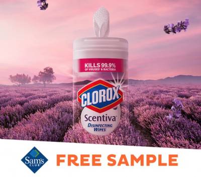 Free Clorox Scentiva Disinfecting Wipes Sample at Sam’s Club