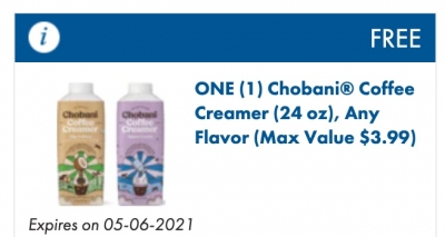 Free Chobani Coffee Creamer at Food Lion | Two Cutepeas in a Pod